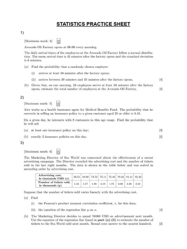 Statistics Probability Mixed | PDF