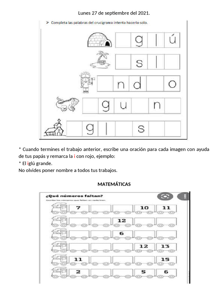 Actividades educativas con la letra i | PDF