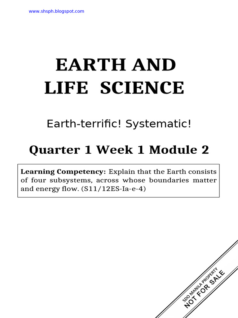 ELS_Q1_Module-3_Earth and Life Science (Earth Systems) | PDF ...