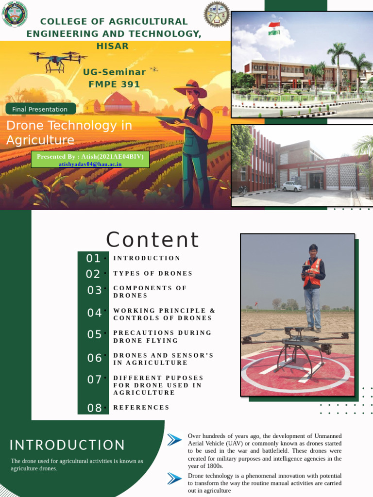 Final Presentation On Drones in Agriculture | PDF | Unmanned Aerial ...