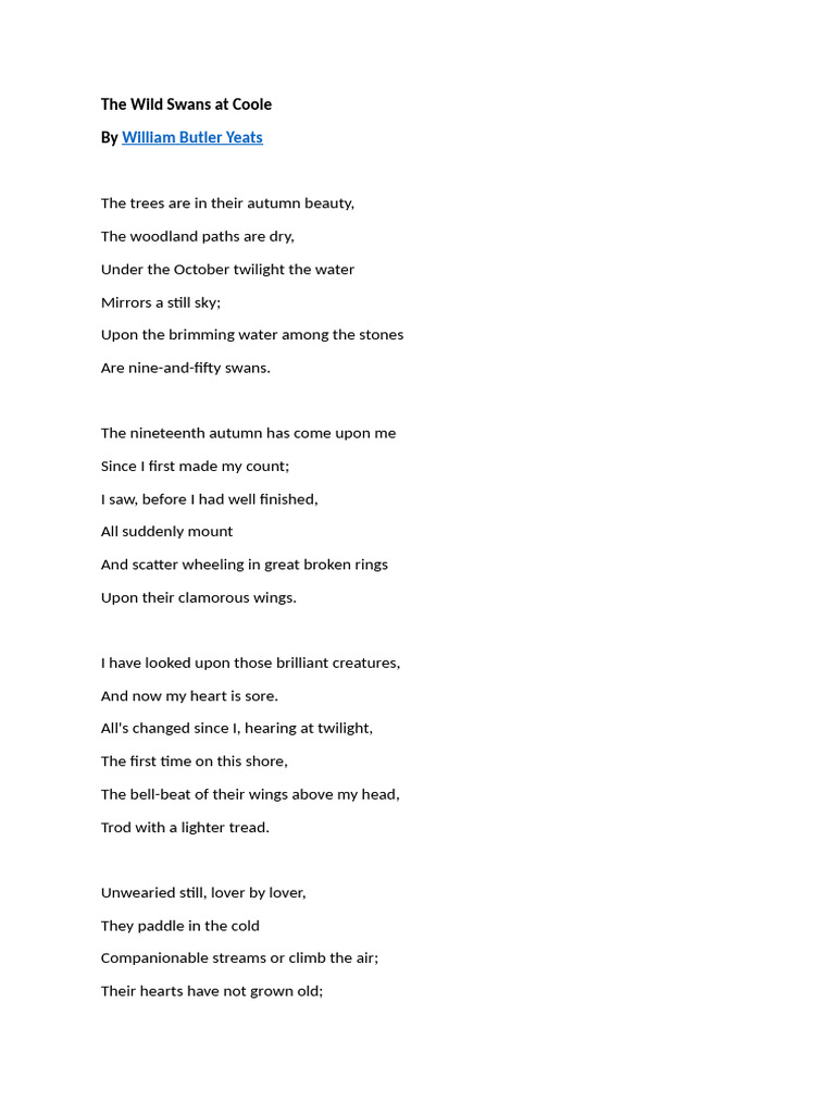 The Wild Swans at Coole | PDF