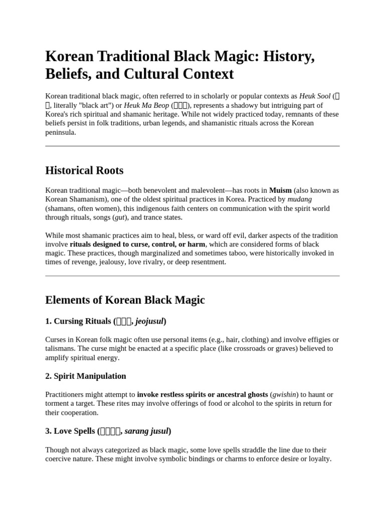 Korean Traditional Black Magic | PDF | Shamanism | Religious Faiths