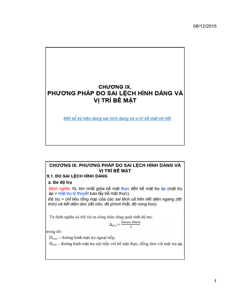 Phuong Phap Do SL Hinh Dang Va Vi Tri Be Mat 1.9m | PDF