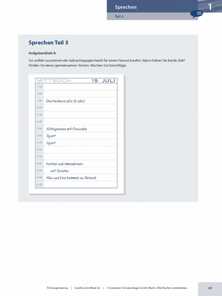 Sprechen A2 Teil 3 Themen | PDF