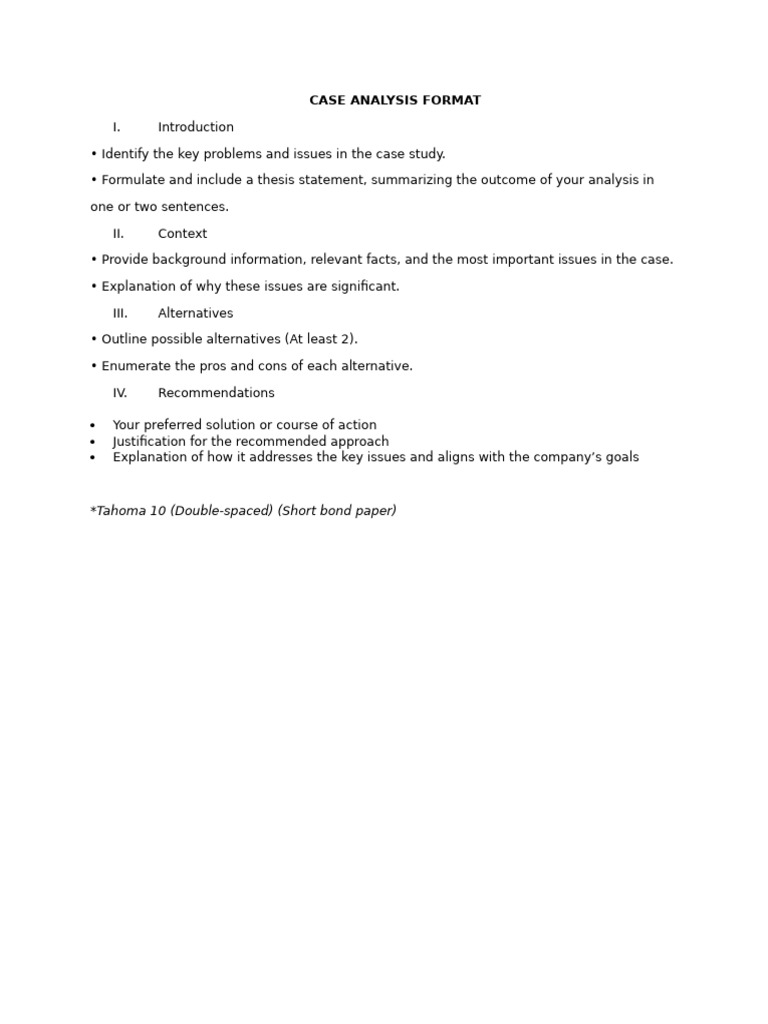 Case Analysis Format | PDF