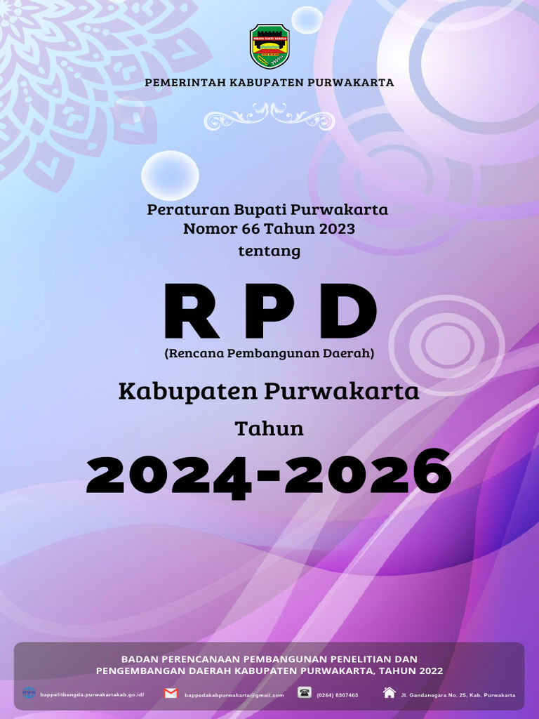 RPD Kabupaten Purwakarta Tahun 2024-2026 - Fix | PDF