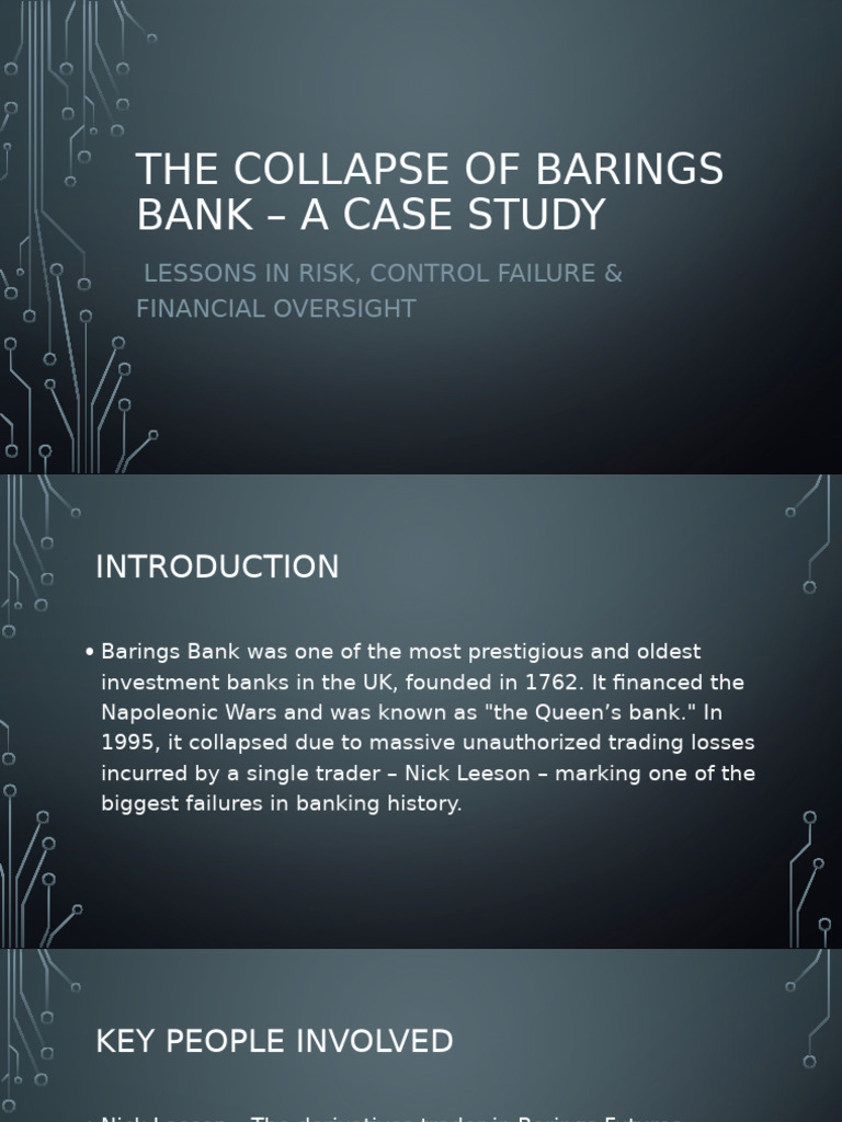 Case On Barings Bank | PDF | Private Sector | Economies