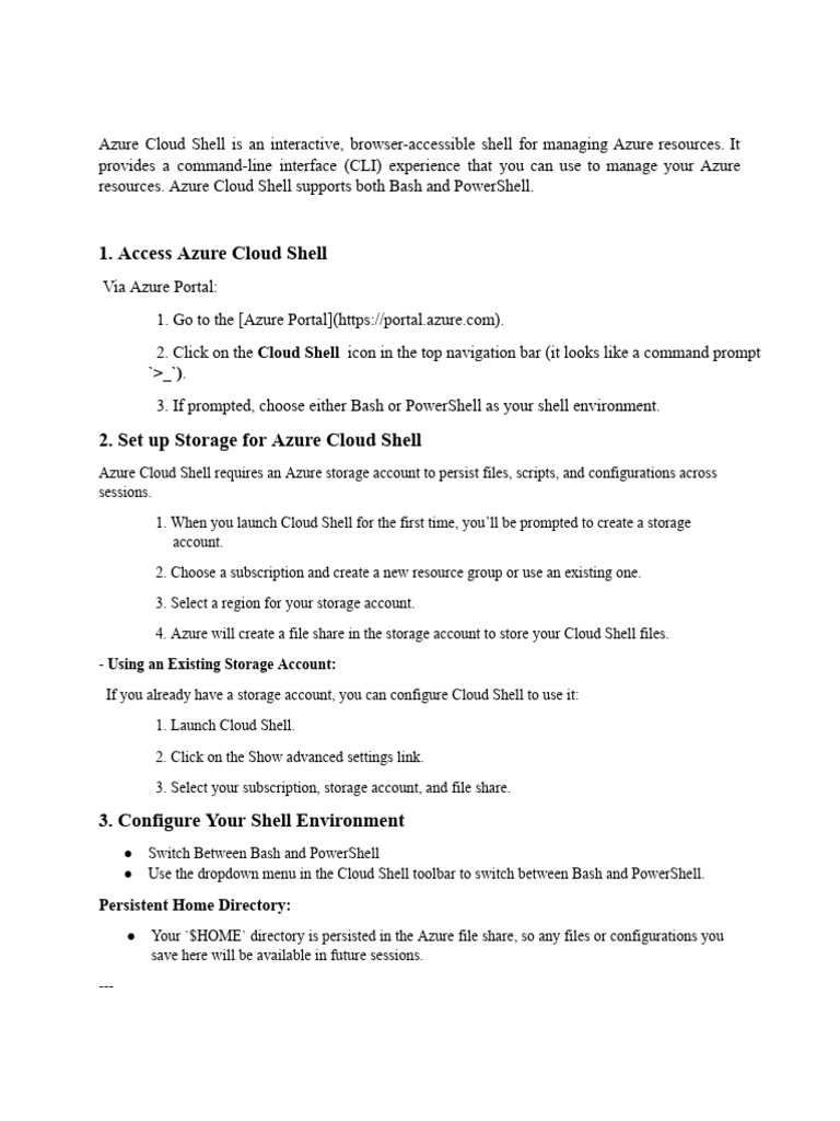 Task-9 (B) Azure Cloud Shell | PDF | Shell (Computing) | Command Line ...