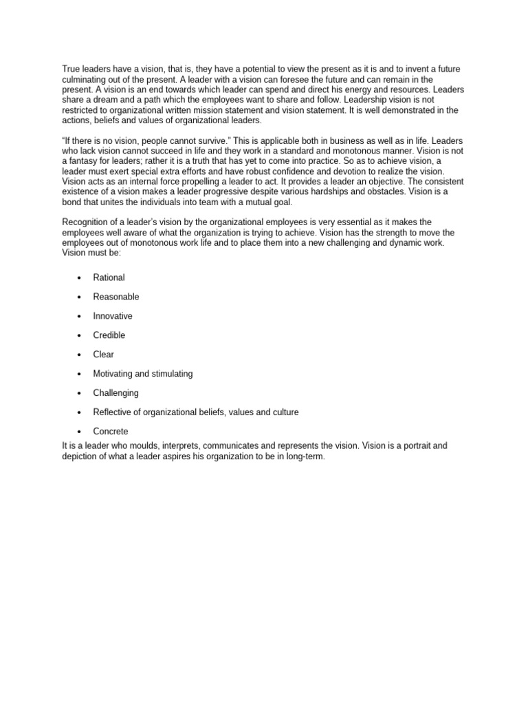 The Power of Visionary Leadership | PDF