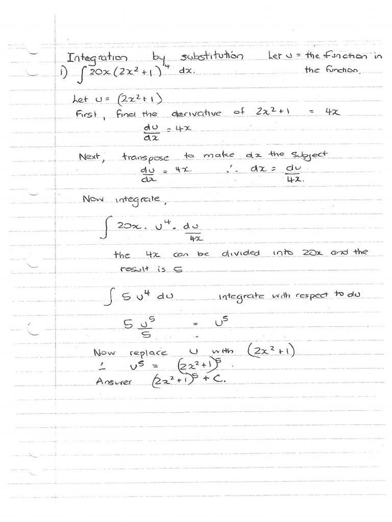Integration by Substitution | PDF