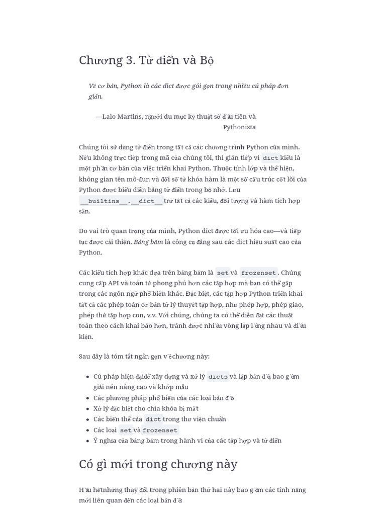 Dictionaries and Sets - Fluent Python, 2nd Edition - VN | PDF
