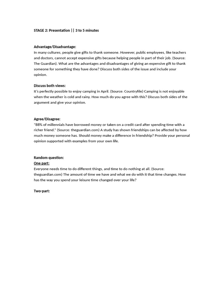 Advantages and Disadvantages of Gift Giving | PDF | Camping | Gift