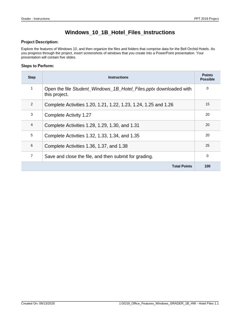 Windows 10 1B Hotel Files Instructions Instructions | PDF
