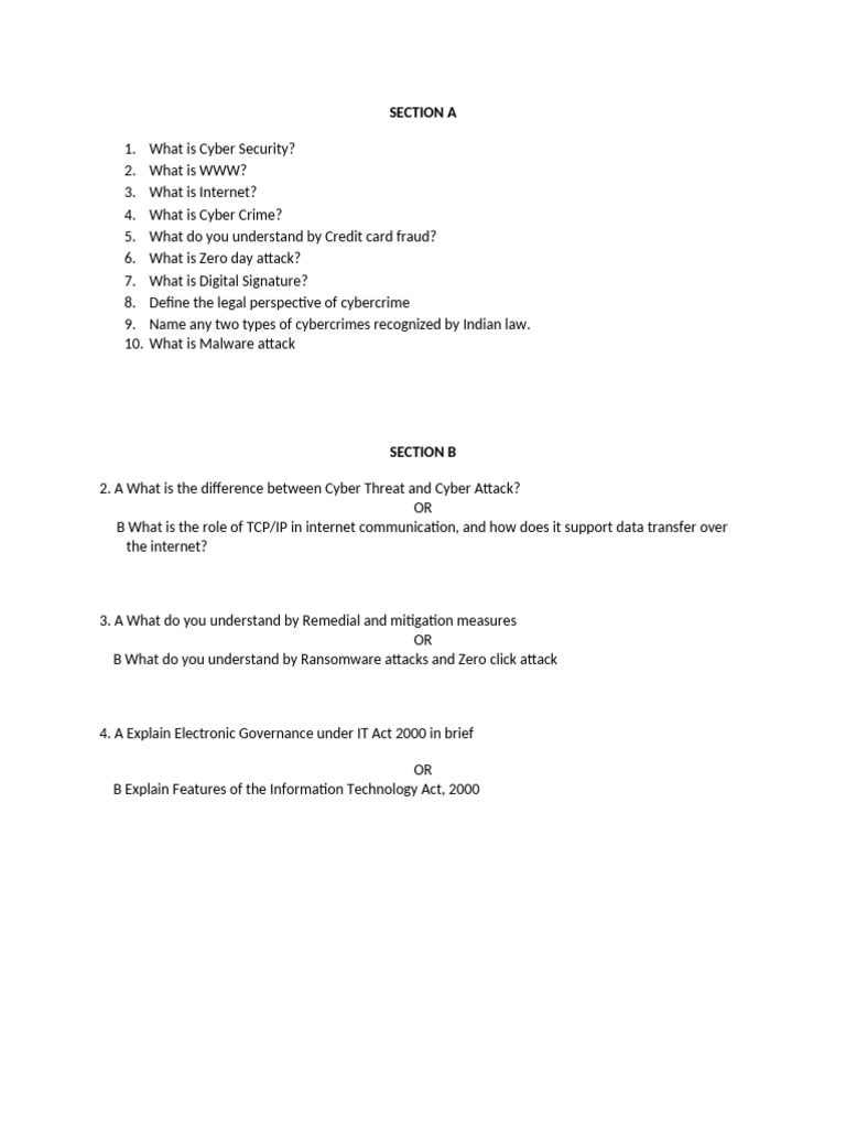 Cyber-Security Model Paper 2025 | PDF