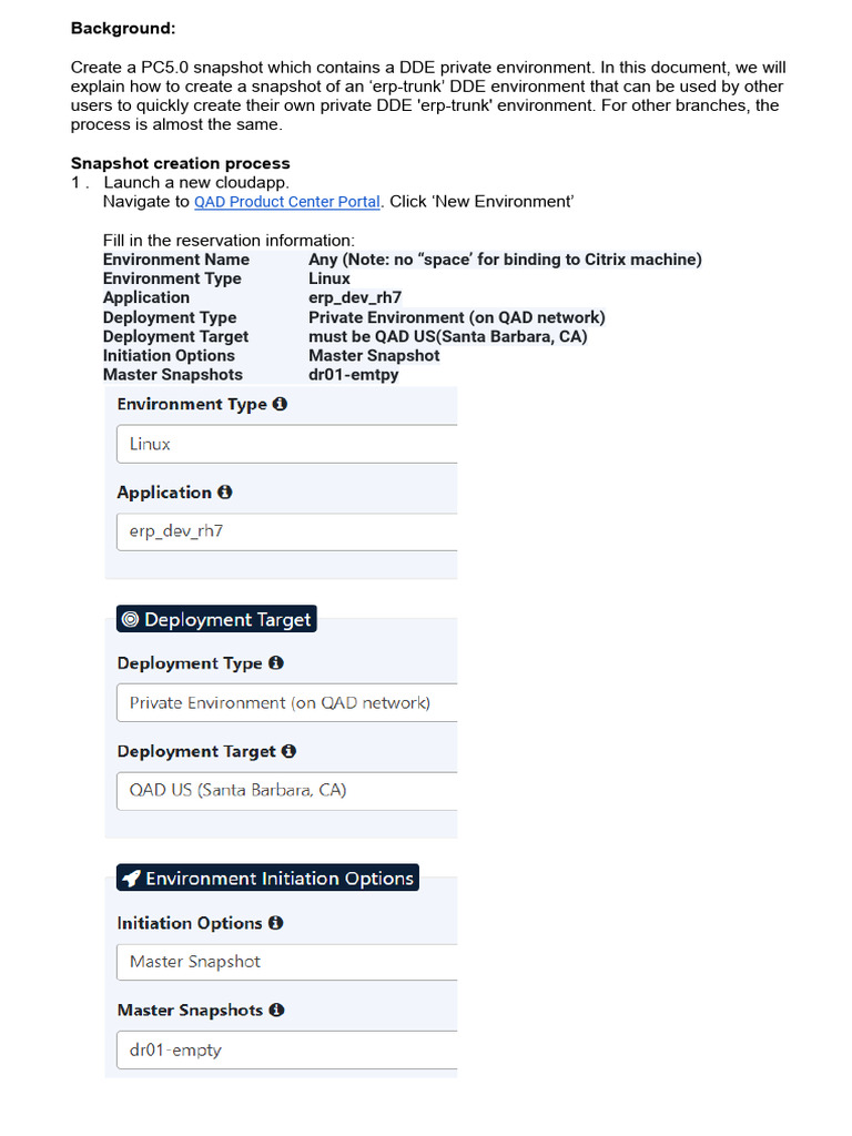How To Create A PC5.0 Snapshot For A DDE Environment | PDF | Virtual Machine | Computing