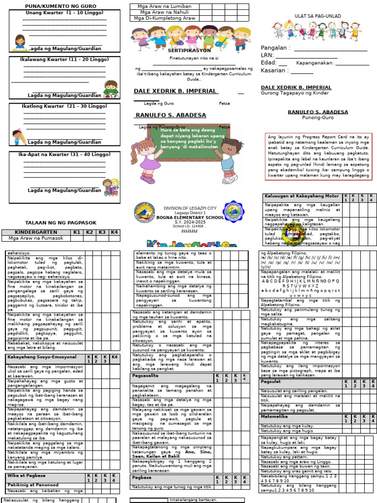 Report Card Tagalog | PDF