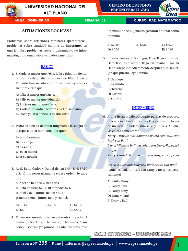RM2 Situacionea Lógicas 1 | PDF
