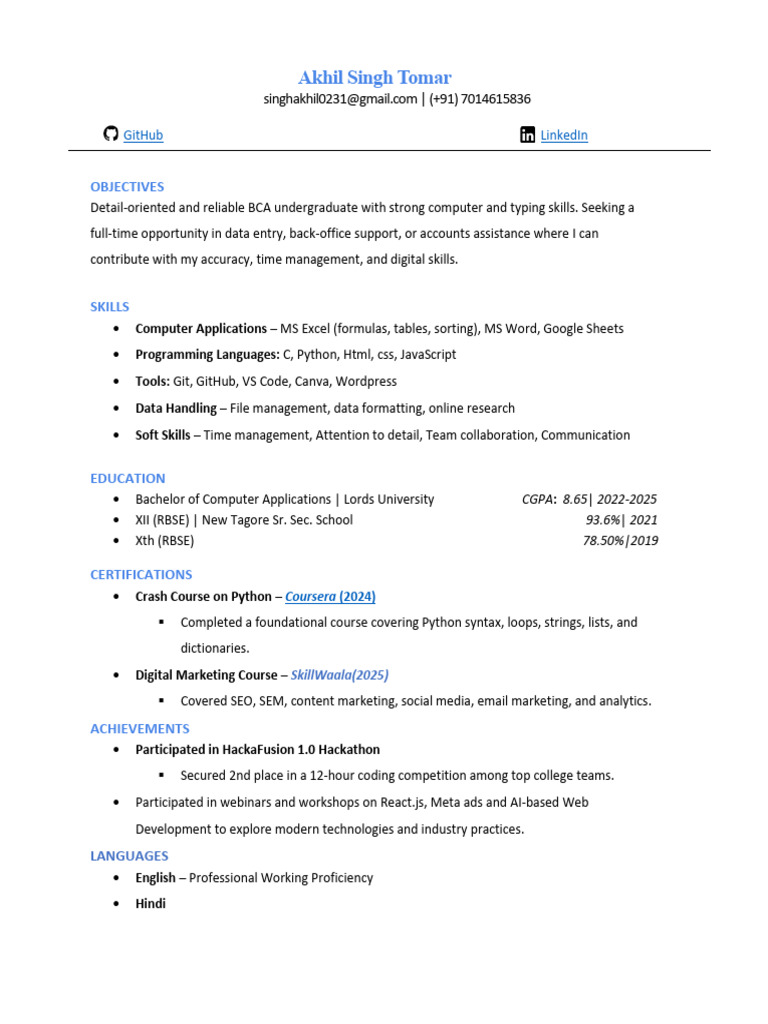 Akhil Resume2 | PDF