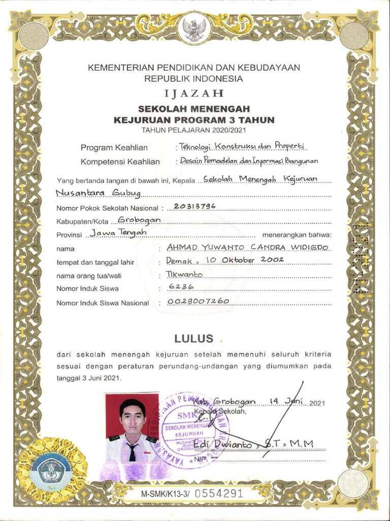 Ahmad Yuwanto Candra Widigdo - Peserta Diklat Uji Kompetensi (BNSP) Dan BST-4 | PDF