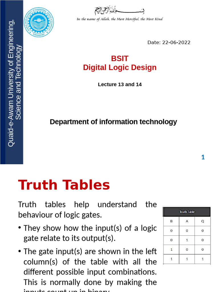DLD Lecture 13 and 14 | PDF | Logic Gate | Electrical Engineering