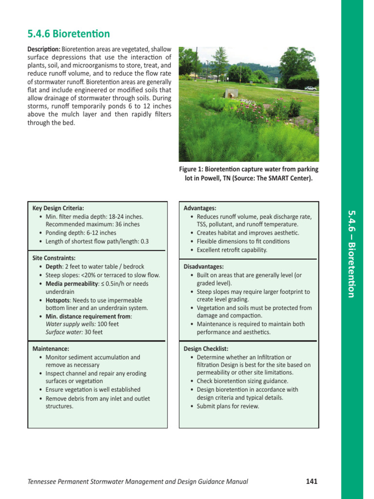 14 Chapter 5.4.6 Bioretention | PDF | Surface Runoff | Stormwater