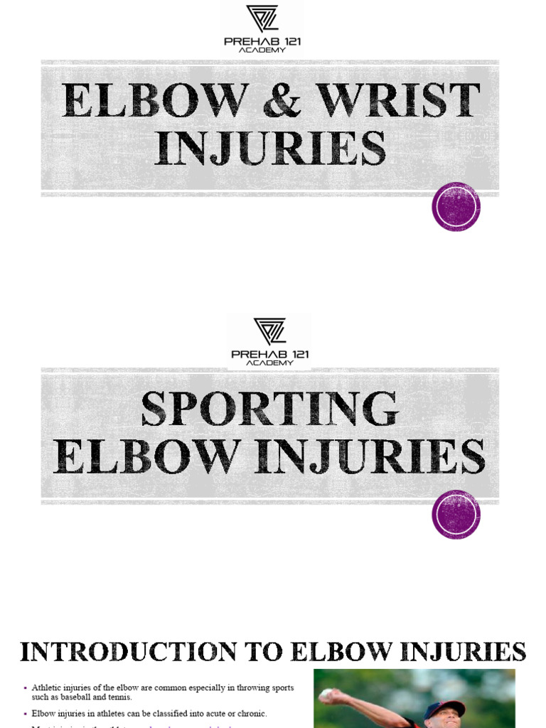 Elbow Wrist Injuries | PDF | Elbow | Anatomical Terms Of Motion