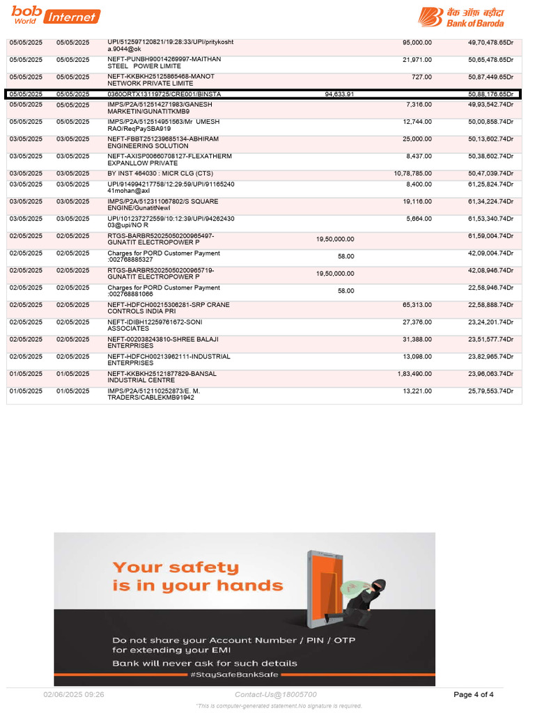 Bank of Baroda Statement Overview | PDF