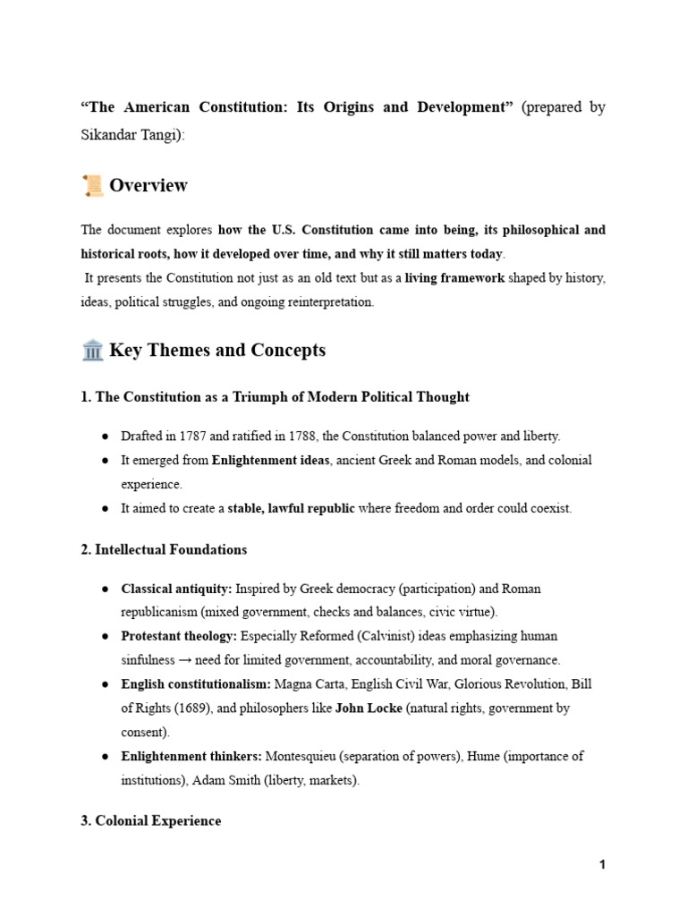 U.S. Constitution: Origins and Evolution | PDF | United States Bill Of ...