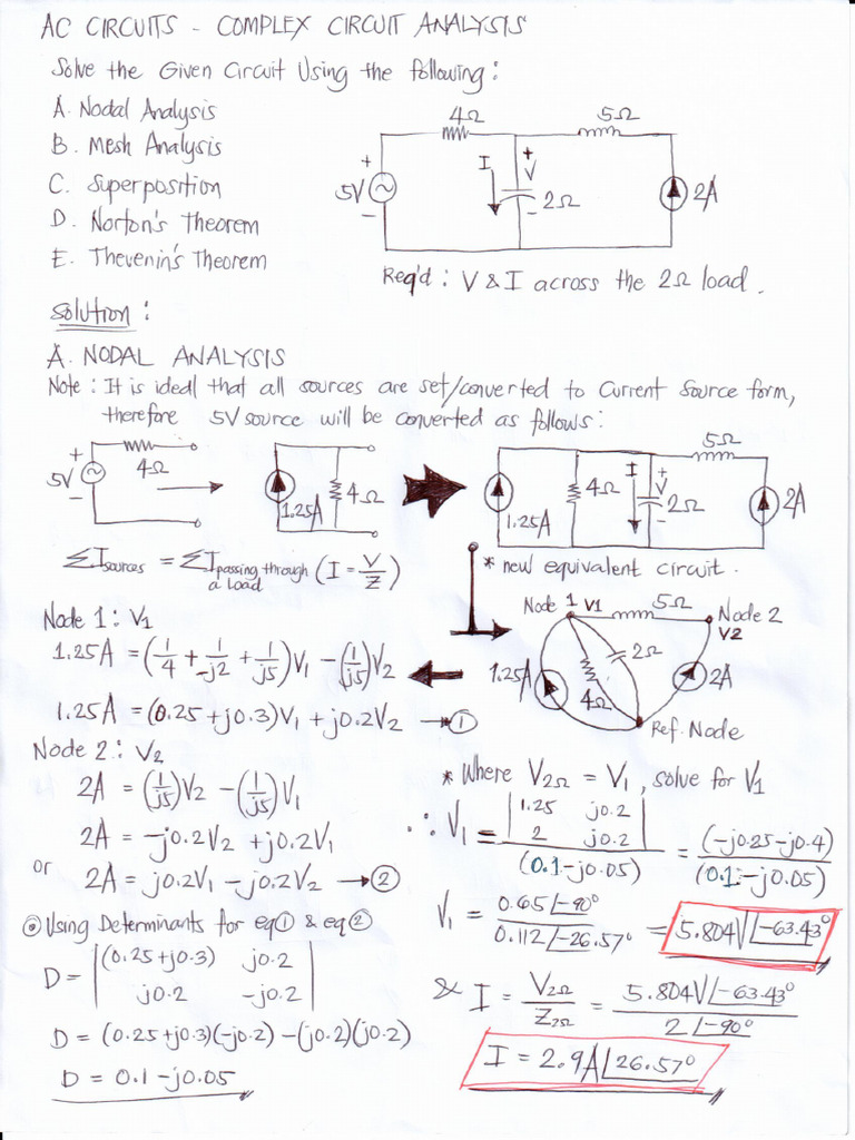 AC Network Analysis Sample Problems | PDF