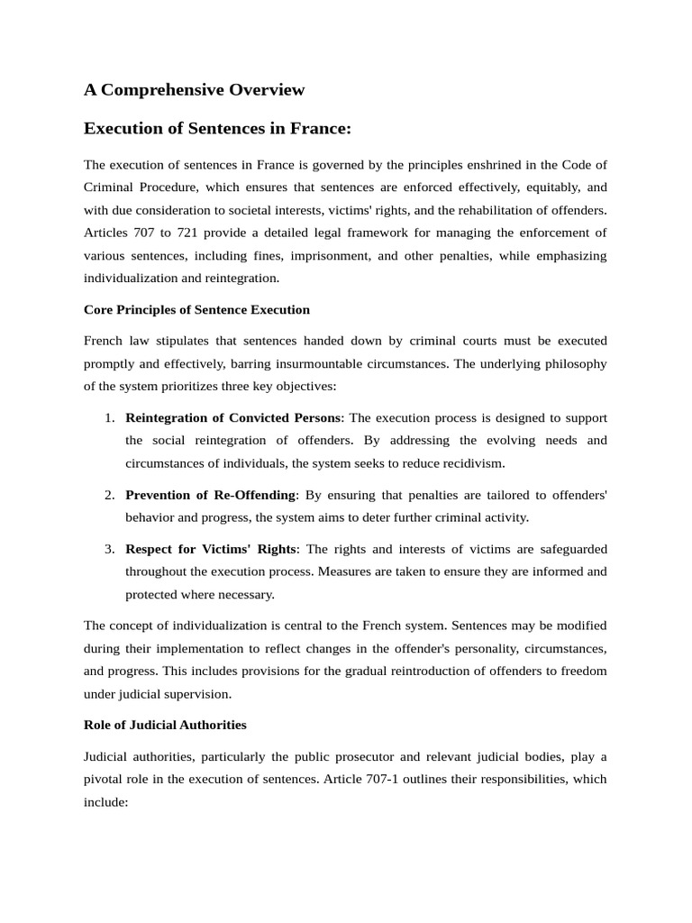 Execution of Sentences in France | PDF | Pardon | Sentence (Law)