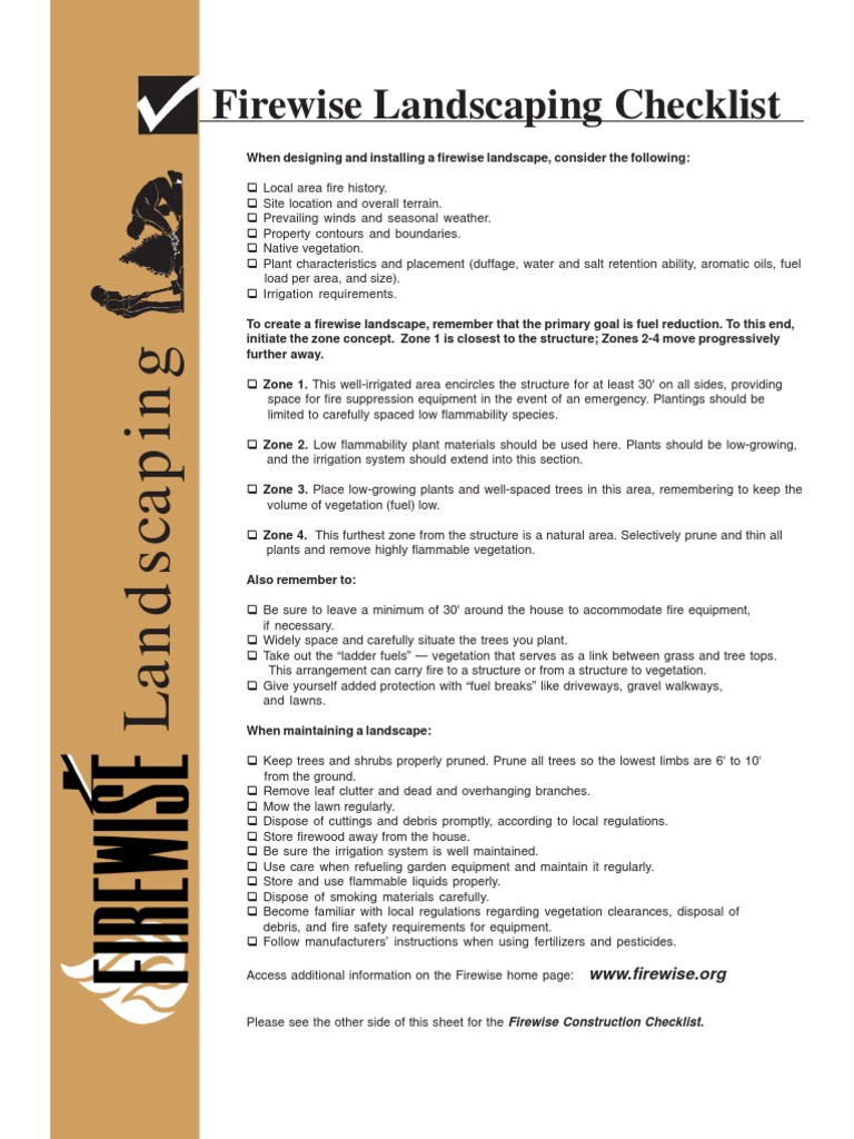 Firewise Landscaping Checklist | Download Free PDF | Roof | Building ...