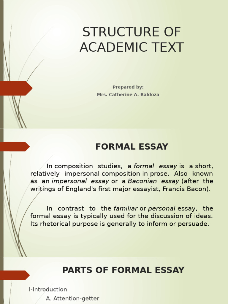 Structure of Academic Text | PDF | Essays | Abstract (Summary)