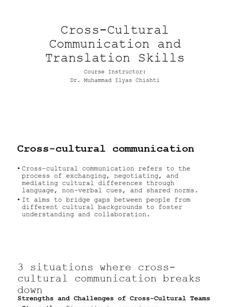 Cross-Cultural Communication Skills Guide | PDF | Communication | Cross ...