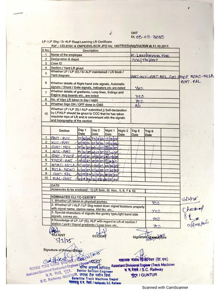 LR Certificate of K L Rao | PDF