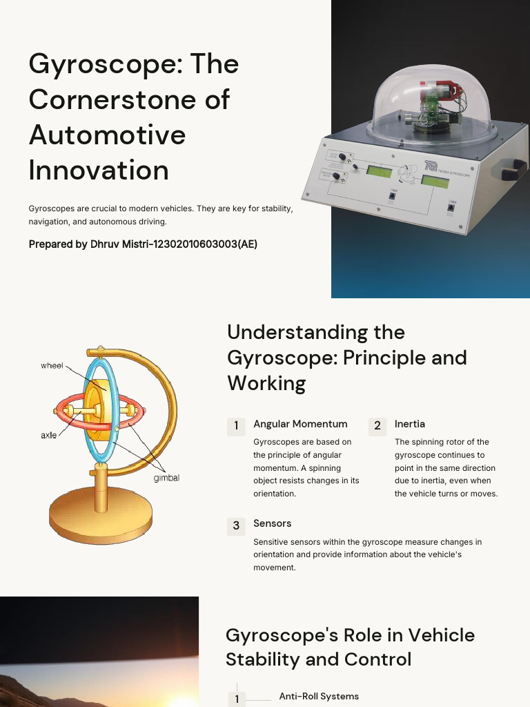 Ppt Gyroscope Pdf Gyroscope Vehicle Technology