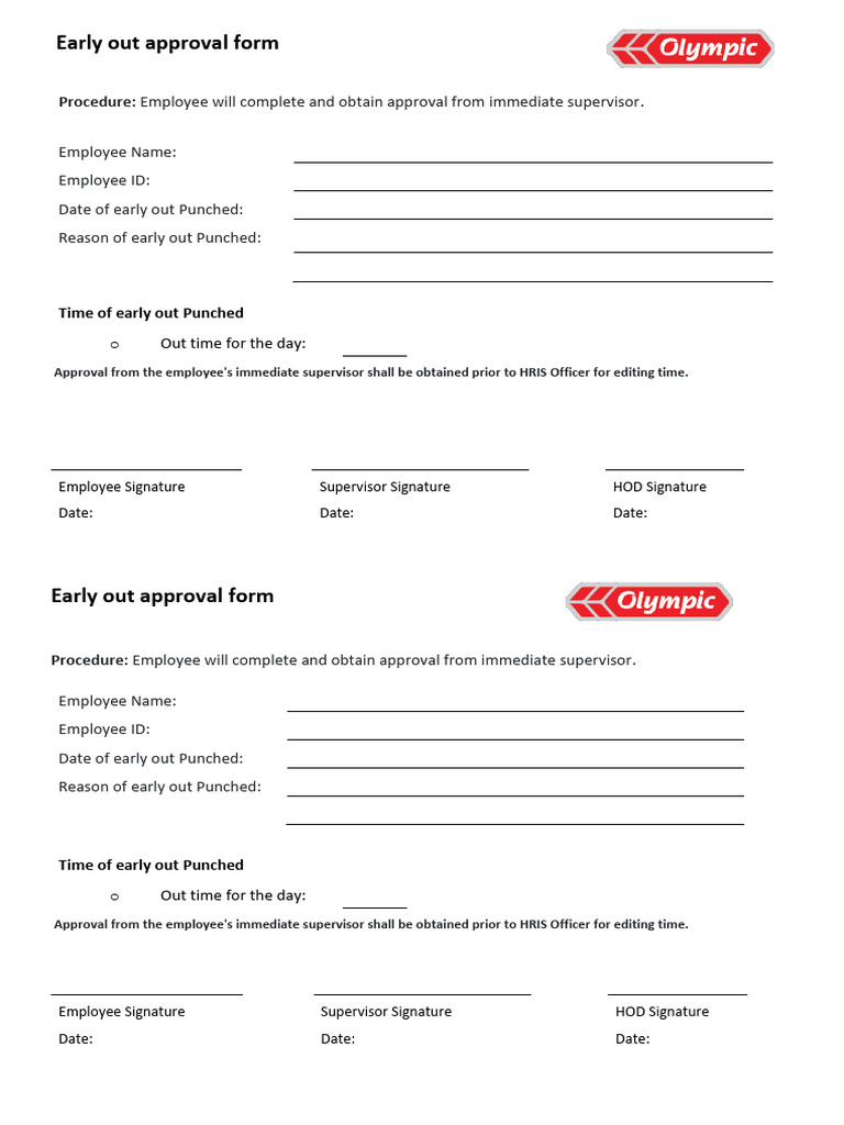Early Out Approval | PDF