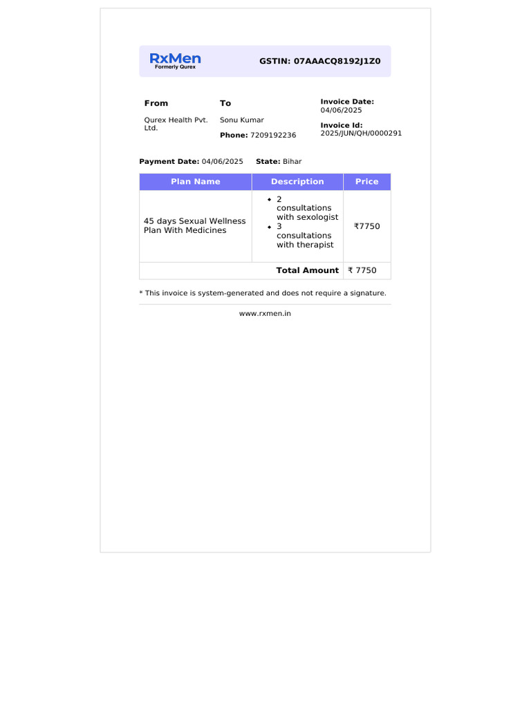 GSTIN: 07AAACQ8192J1Z0: Invoice Date | PDF