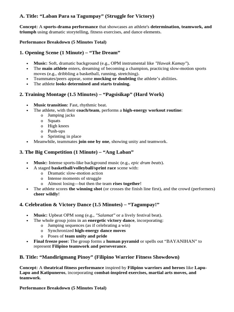 Culminating Activity | PDF | Physical Fitness | Dances