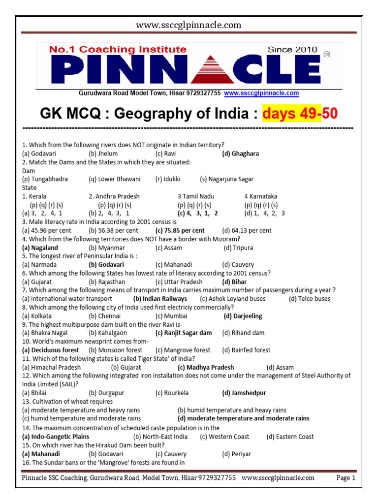 49-50 Geography of India | PDF | Earth Sciences