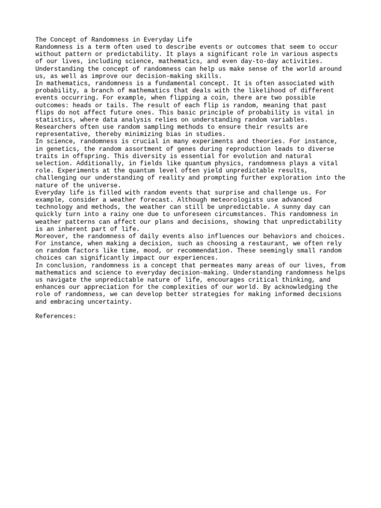 Understanding Randomness in Life | PDF | Randomness | Probability