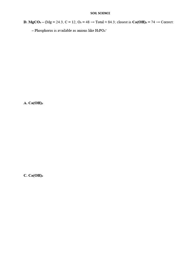 Soil Sciencepdfnel - Lea - Soilscience - Ensb - Answerkey - Explanation ...