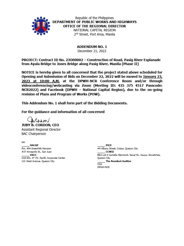 Addendum No. 1 - 23o00002 | PDF