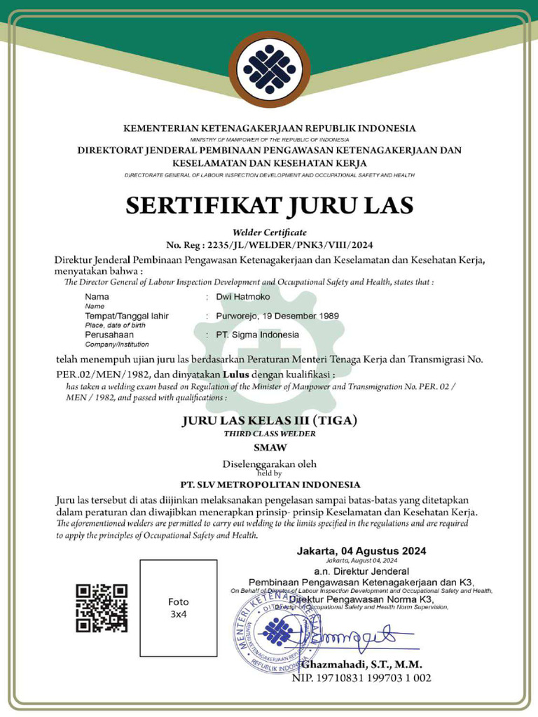 Sertifikat BNSP | PDF