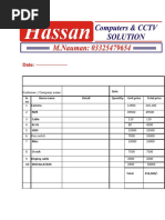 Sample Quotation For CCTV Installation | PDF