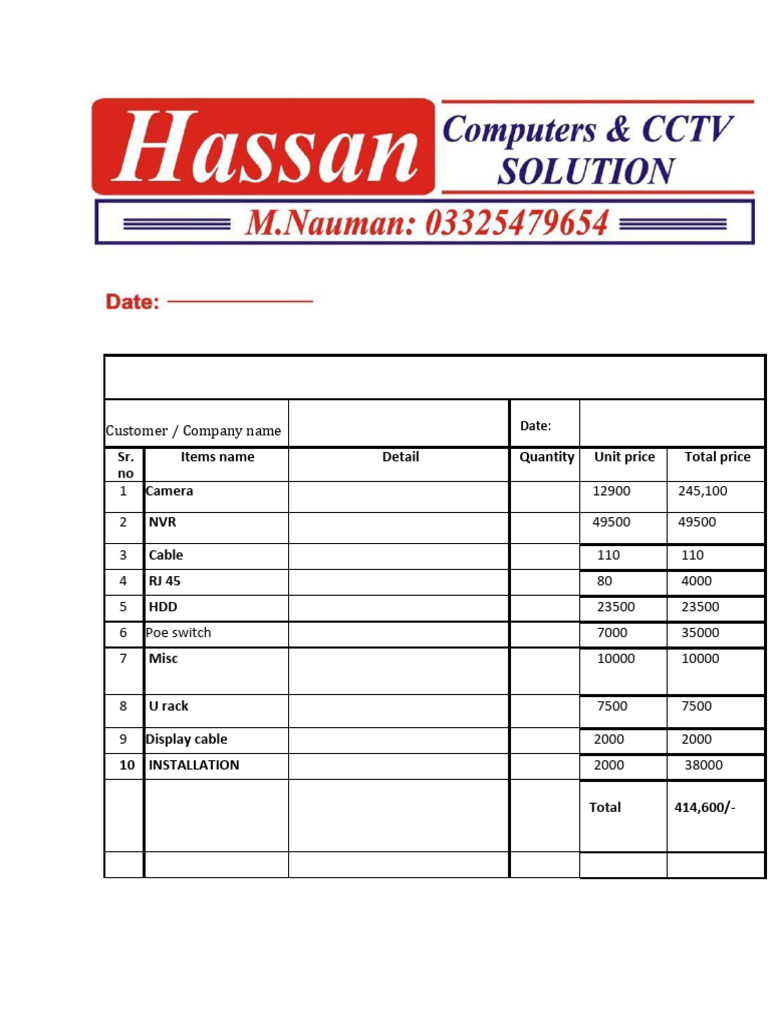 Quotation CCTV | PDF