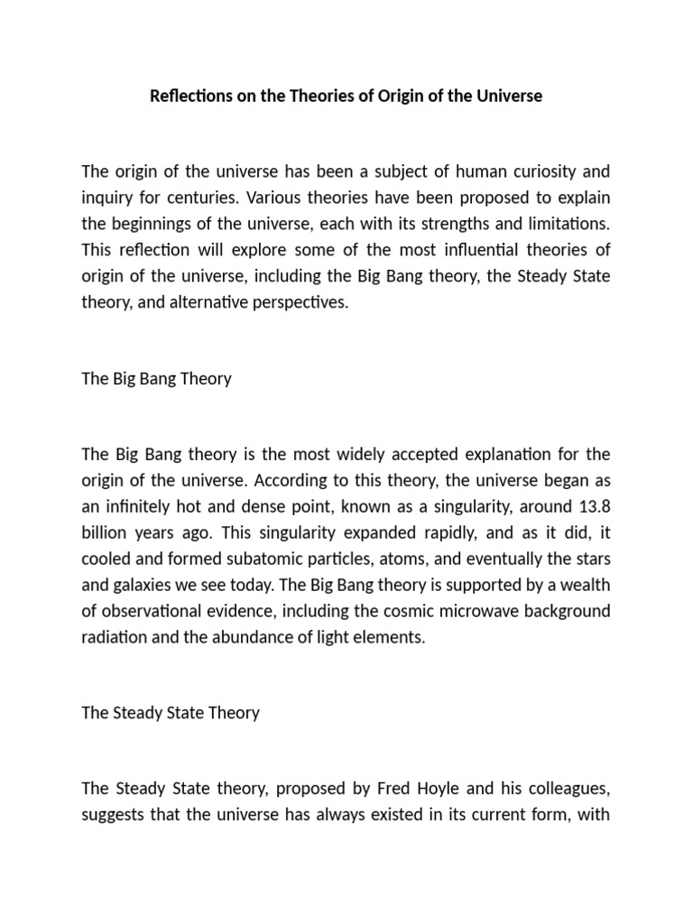 Reflections on Big Bang Theory | PDF | Big Bang | Physical Cosmology