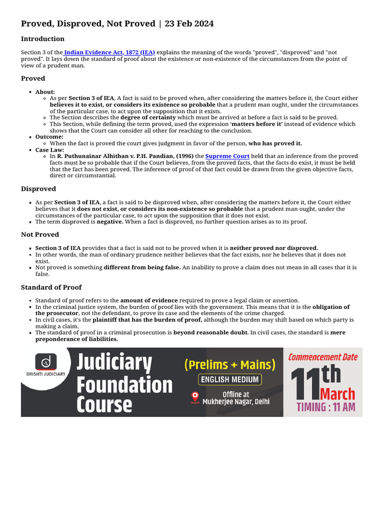 Understanding Proved, Disproved, Not Proved | PDF | Burden Of Proof ...
