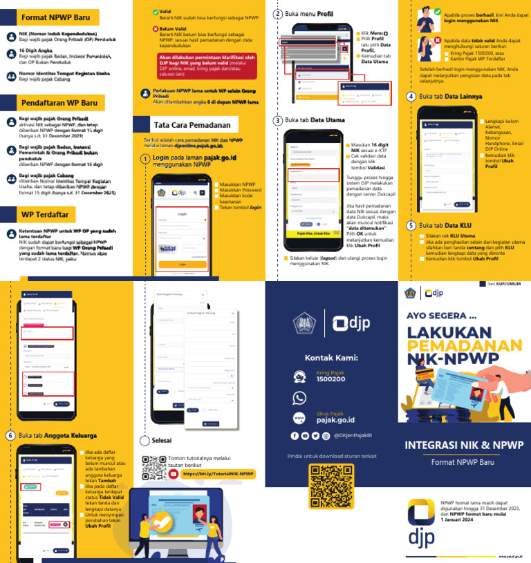 Leaflet Tata Cara Pemadanan NIK NPWP | PDF