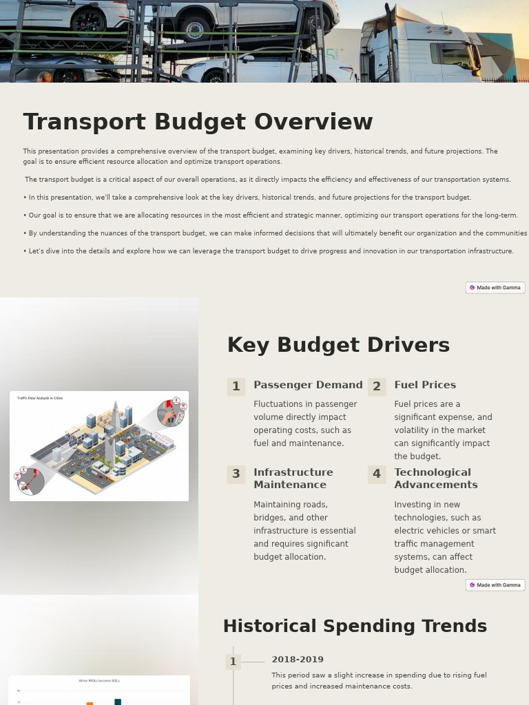 Transport Budget Overview | PDF | Transport | Budget
