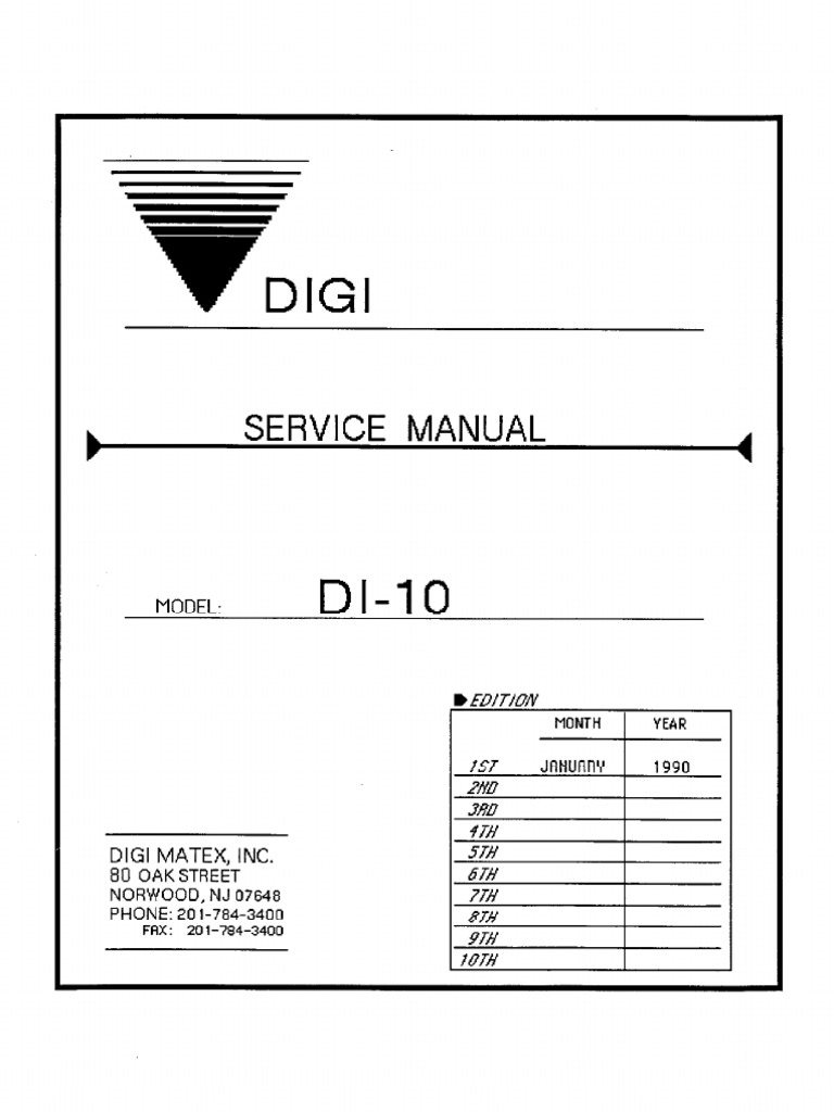 DI-10 Service Manual | PDF | Calibration | Weight